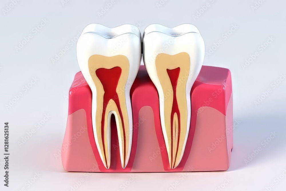 Human Tooth Anatomy Diagram Showing Pulp Cavity and Root Structure Stock Illustration | Adobe Stock