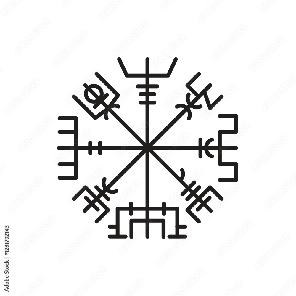 viking symbols, ancient nordic runes of courage with symbols and ...