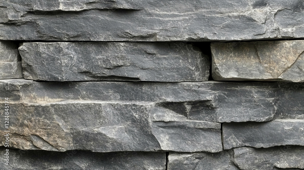 Dark grey layered limestone texture suitable for architectural and ...