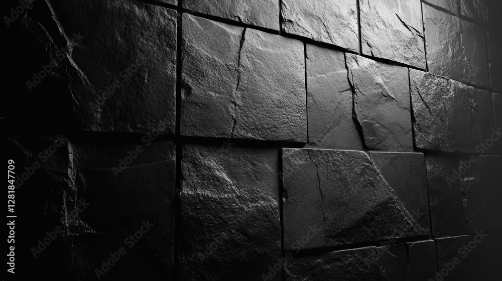 Dark textured slate ceramic wall surface for interior design and ...
