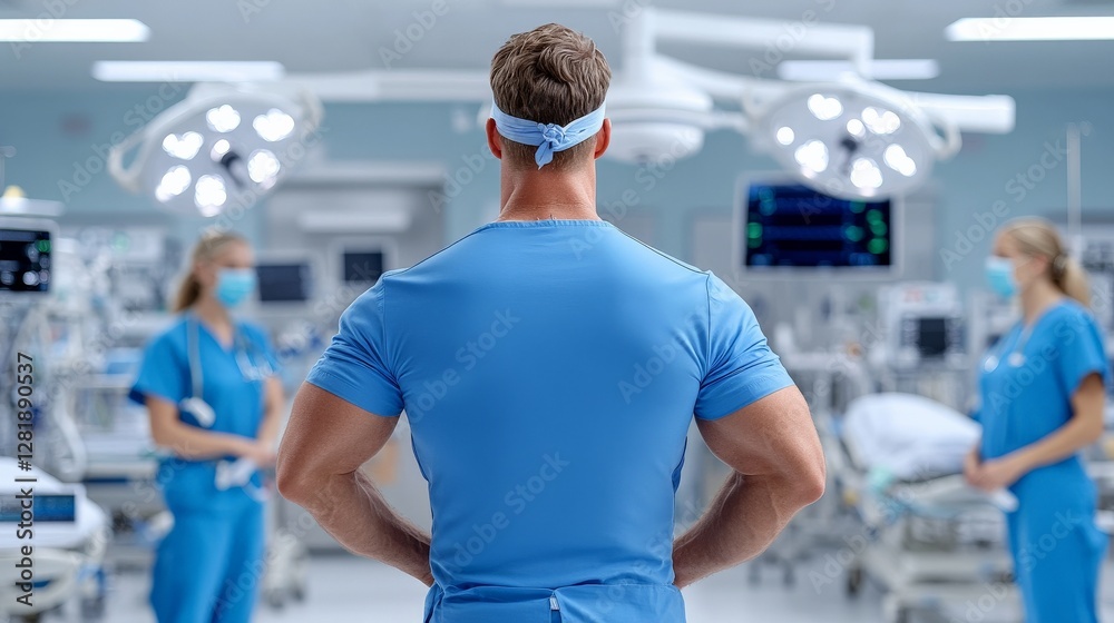 Medical Professionals in Surgical Ward with Advanced Technology ...