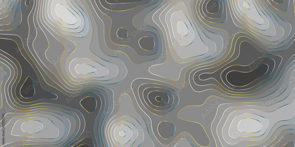 Abstract topography contour map line and modern wavy map line design ...