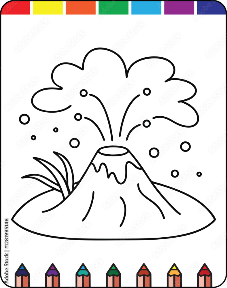 Volcano Coloring Pages for Kids Fun and Educational Printable Sheets ...