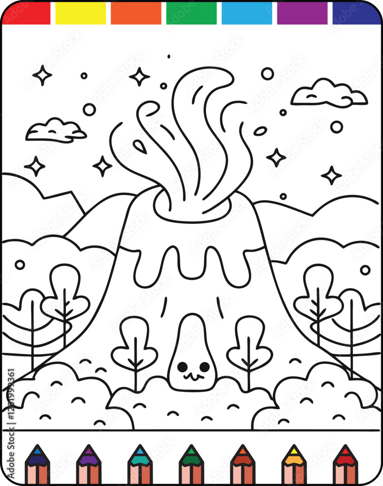Volcano Coloring Pages for Kids Fun and Educational Printable Sheets ...