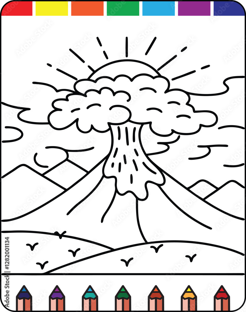 Volcano Coloring Pages for Kids Fun and Educational Printable Sheets ...