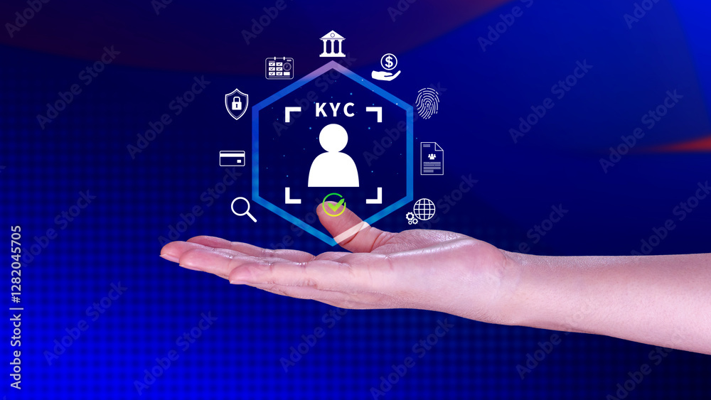 KYC, verification concept, KYC Know Your Customer Technology. Business ...