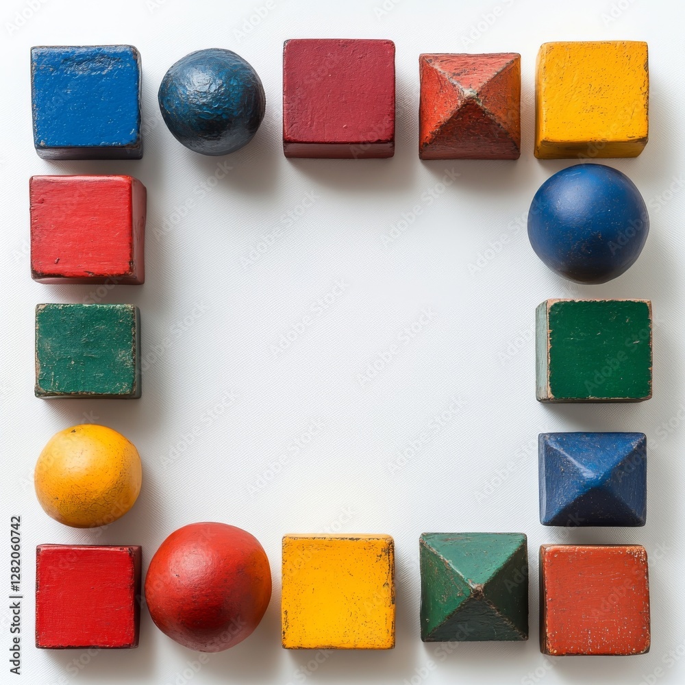 Artistic Frame: a lively, multicolored border featuring an assortment ...