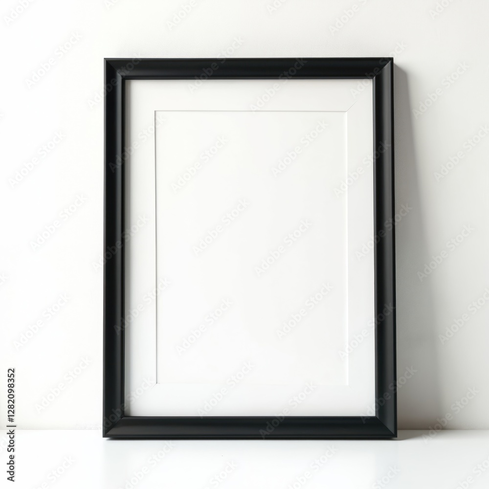 Classic black picture frame with white mat. Portrait orientation 3x4 ...