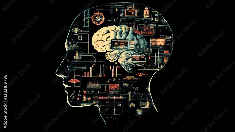 Schematic representation of artificial intelligence mechanisms within a ...