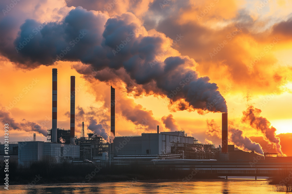 Industrial Air Pollution – Factory Smoke Emissions, Environmental Impact, Climate Change, Carbon ...