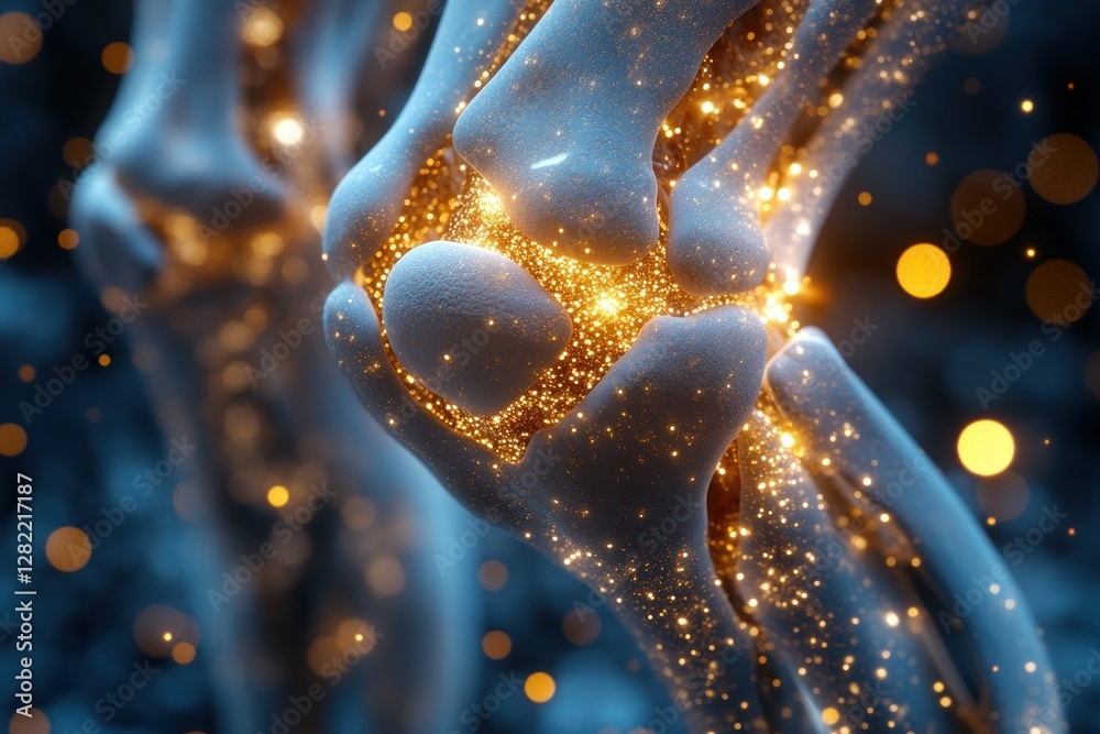 Healthy Human Knee Joint with Calcium Collagen Omega Fish Oil Medical ...