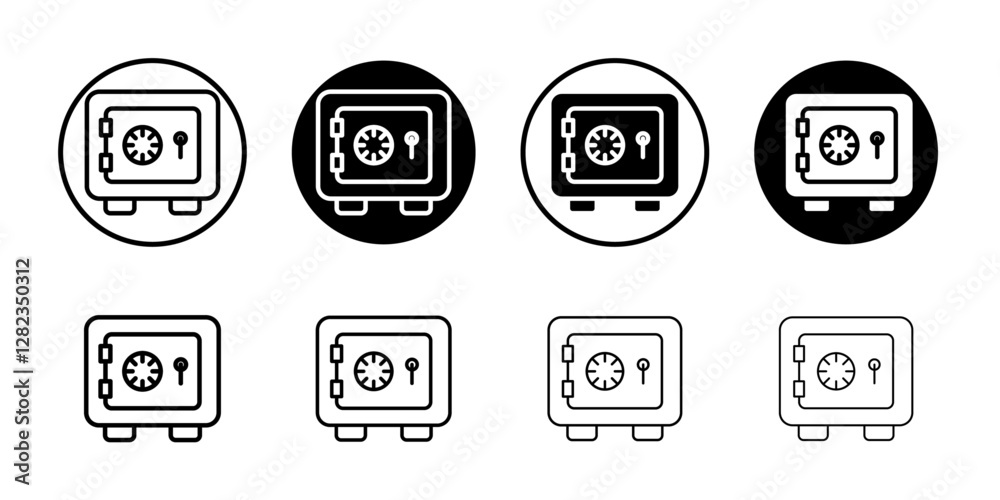 Bank vault icon Simple outline vector logo Stock Vector | Adobe Stock
