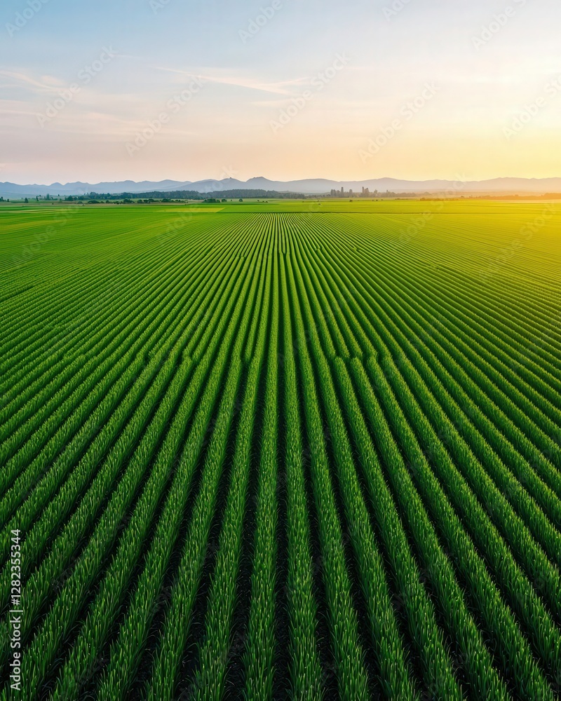 Green Tech Bioenergy Concept, Aerial view of a largescale bioenergy ...