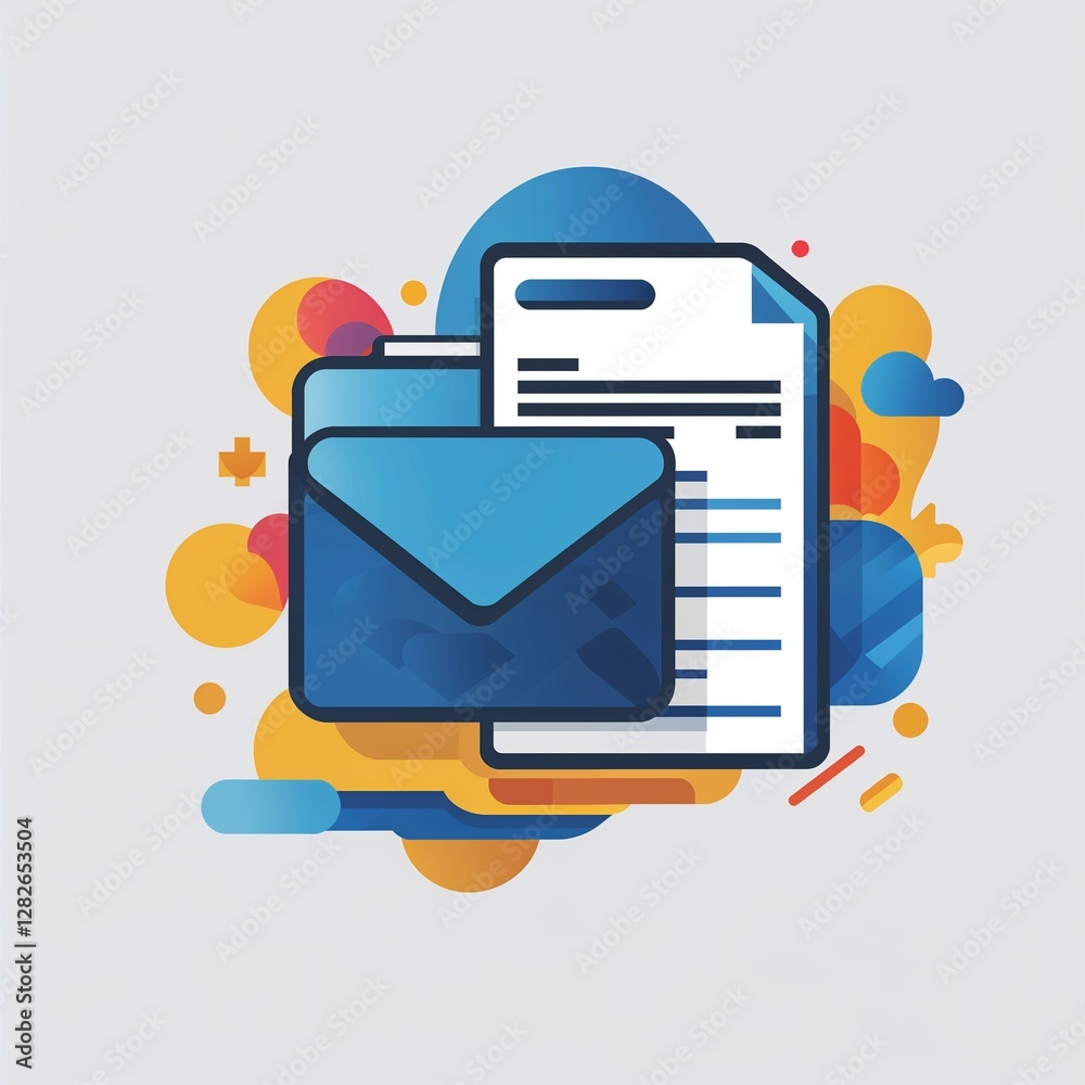 download document icon on plain white background Stock Illustration ...