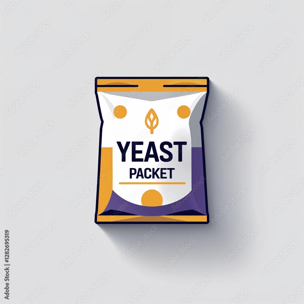 yeast packet icon on plain white background Stock Illustration | Adobe ...