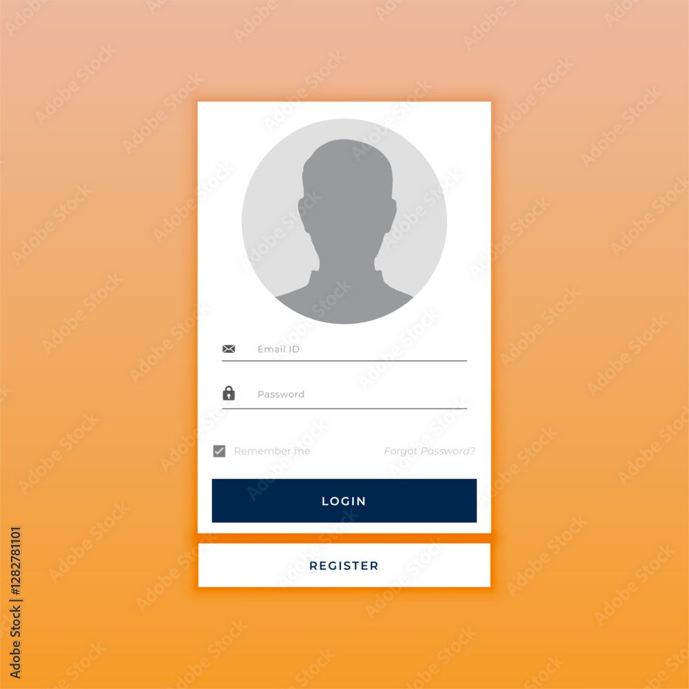 web application login form template with username and password design ...