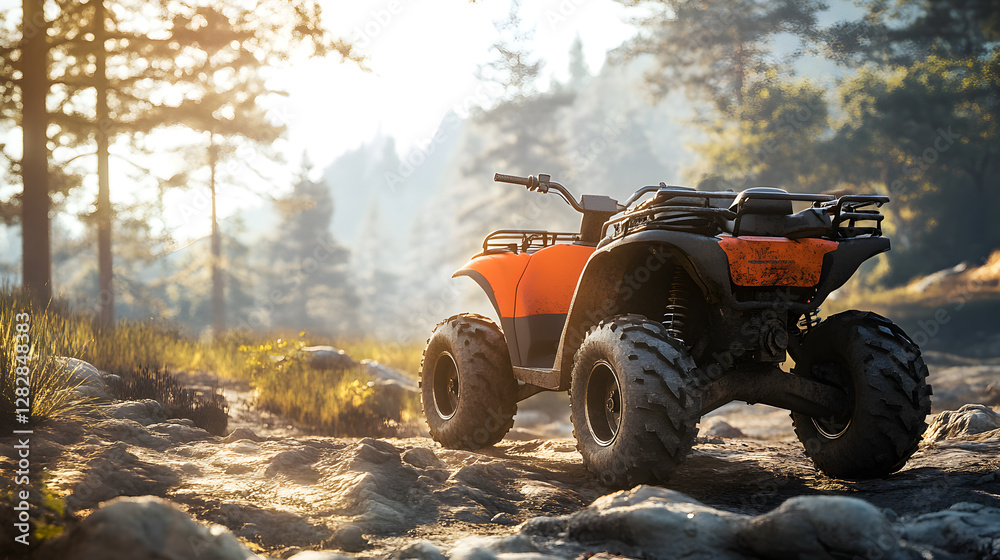 Off-Road Adventure Awaits: Quad Bike in Rugged Terrain Ready for ...