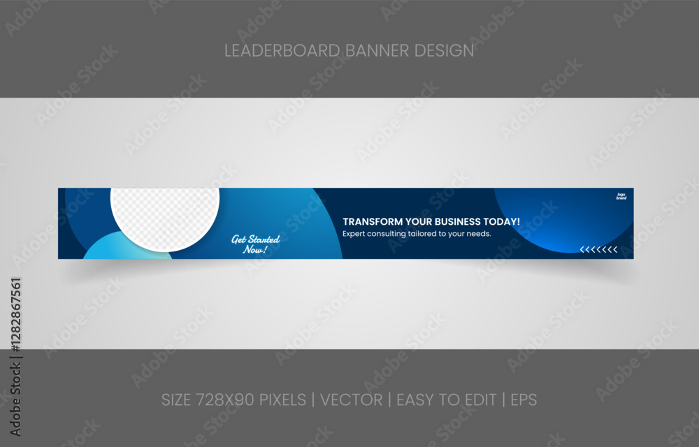 leaderboard 728x90 template banner design with abstract background for ...