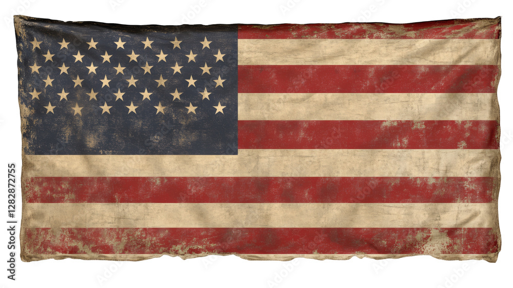Vintage american flag textured png with transparency background for ...