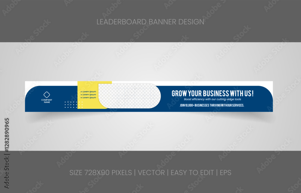 leaderboard 728x90 template banner design with abstract background for ...