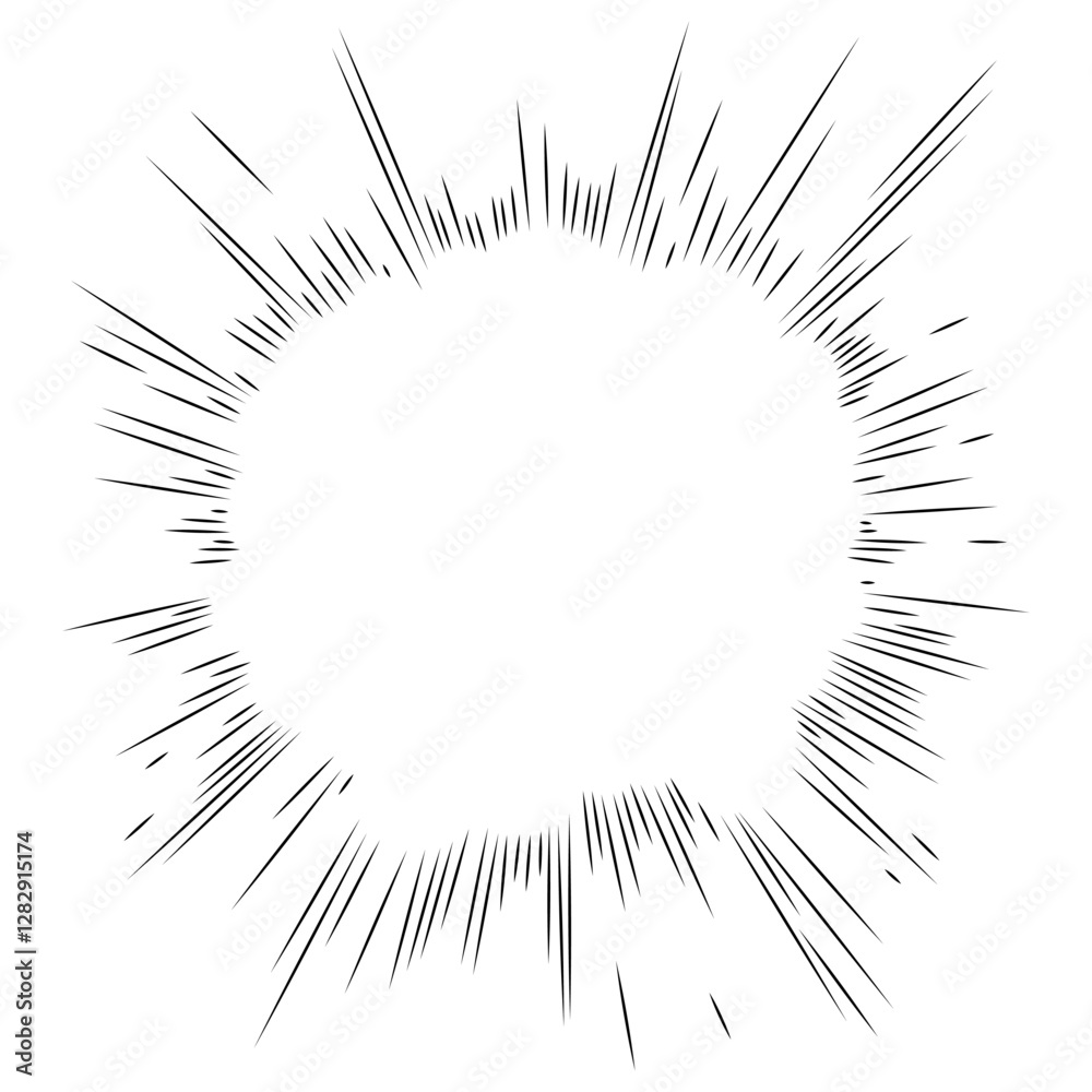 Speed lines manga effect. Comic line element. Radial focus for comic ...