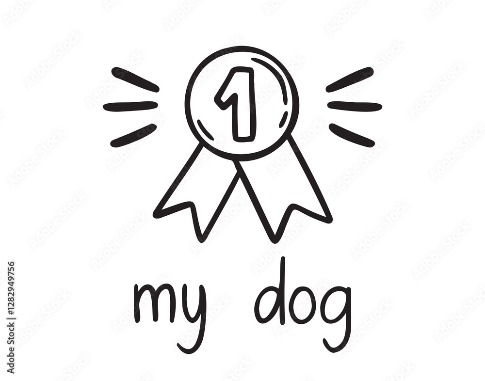 Dog award or medal for dog t as pets exhibition winner concept. medal ...