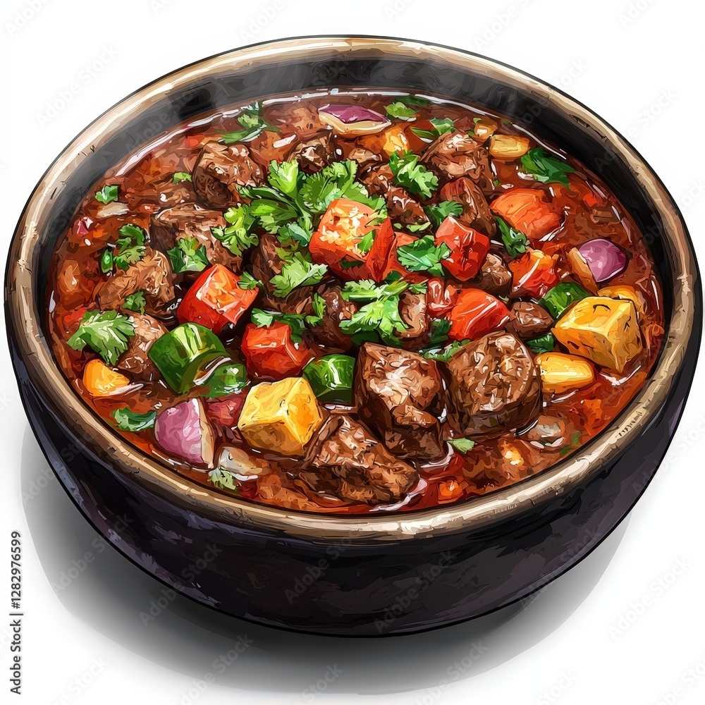 Mexican birria de chivo goat stew national cuisine dish isolated on ...