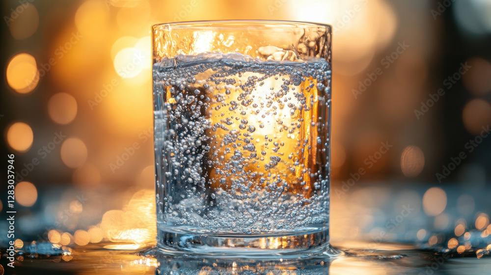 Laxative, A close-up of a glass of water with effervescent laxative ...