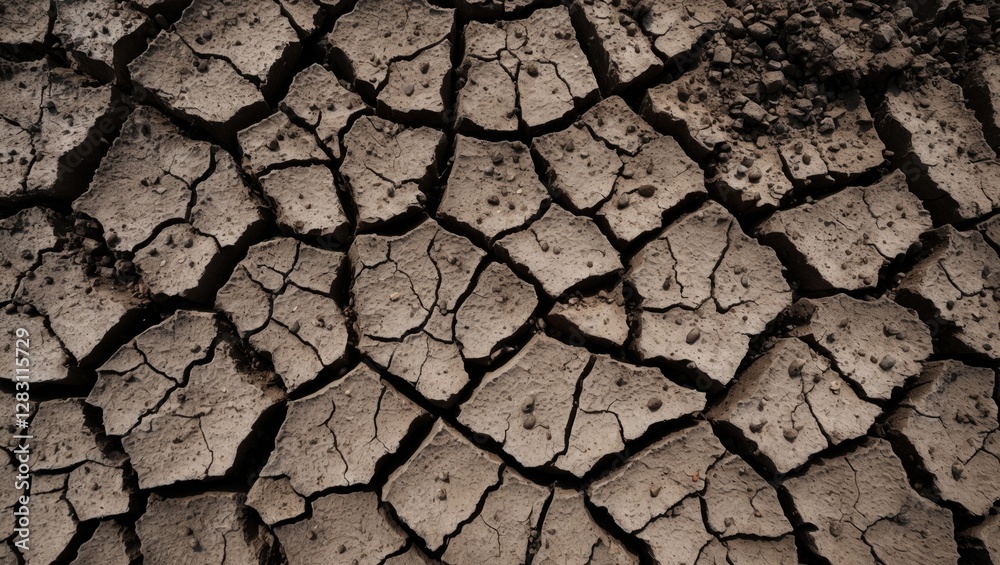 Cracked dry earth texture background showing patterns of soil ...