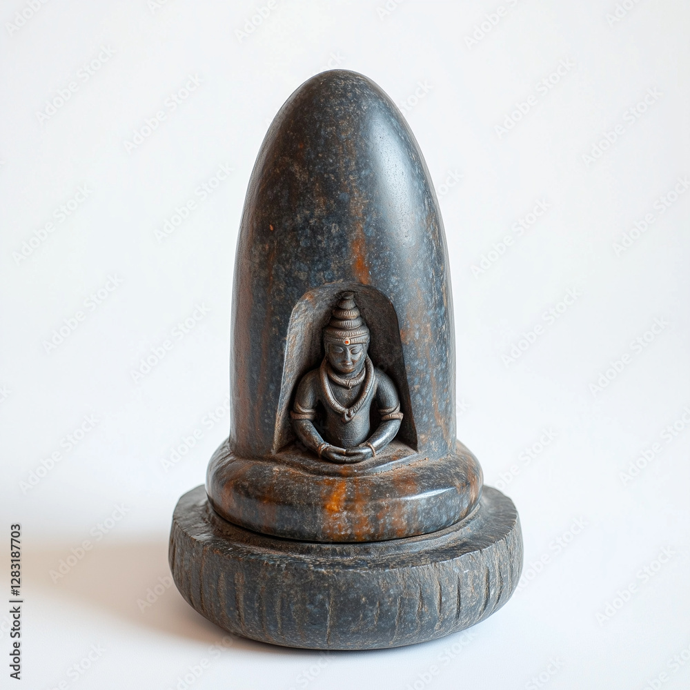 Mahashivratri. Shiva Lingam (sacred symbol of Shiva) on a white ...