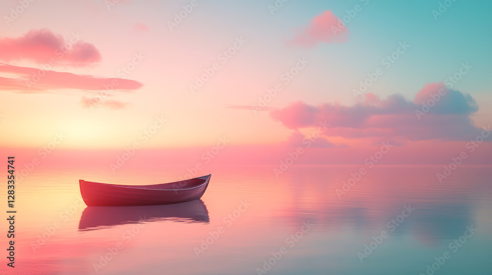 Parallax background, sunrise in ocean with boat 2d nature landscape ...