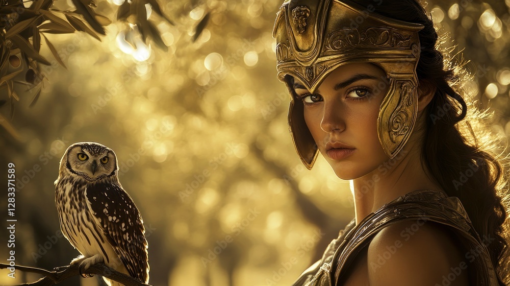 A professional photo of Athena, the Greek goddess of wisdom and ...