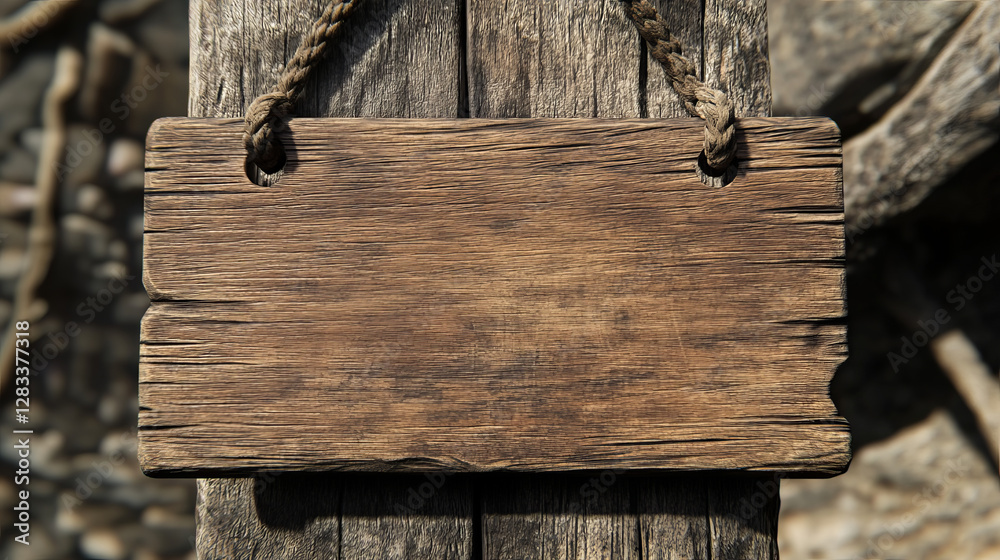 Wooden plaque sign board cartoon vector tag label. Isolated wood ...