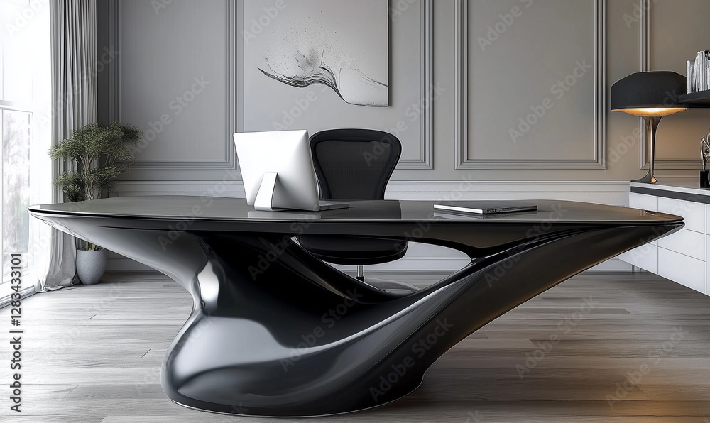 Luxurious modern podium desk featuring sleek lines and refined premium ...