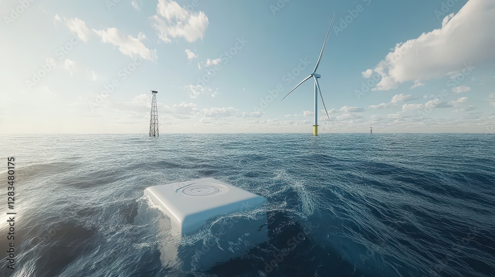 Offshore wind farms utilizing powerful ocean winds to generate clean ...