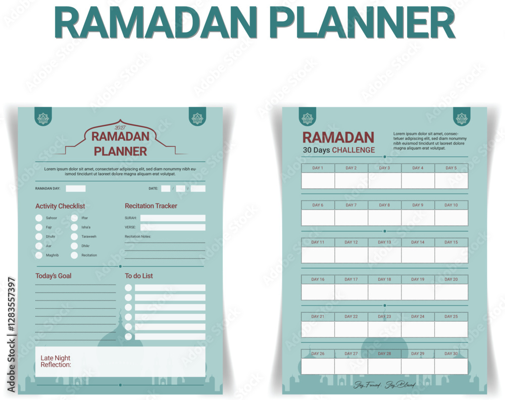 Ramadan planner logbook journal and tracker printable interior design ...