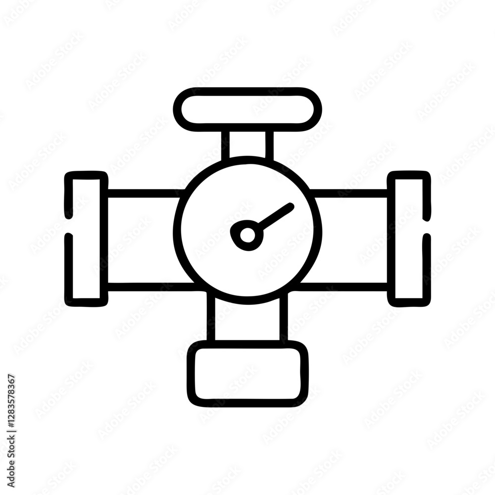 pressure relief valve icon, pressure relief valve line art - simple ...