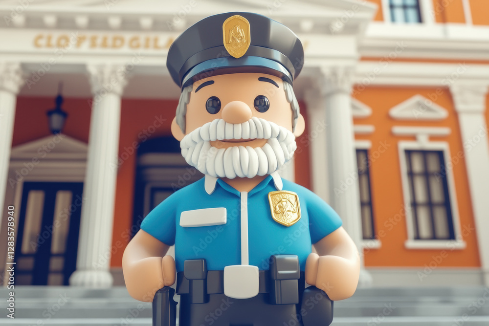 Claymation police, A detailed claymation police officer is depicted ...