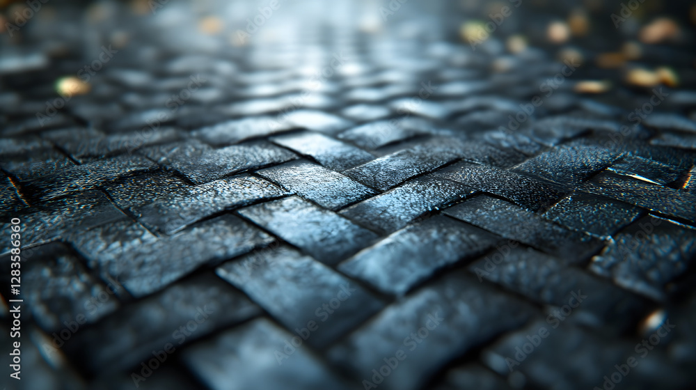 Textured Pathway: A detailed shot of a textured, woven pathway made of ...