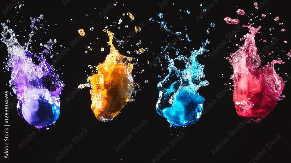 Soap bubble burst. 3d effect of water balloon explosion. Animation ...