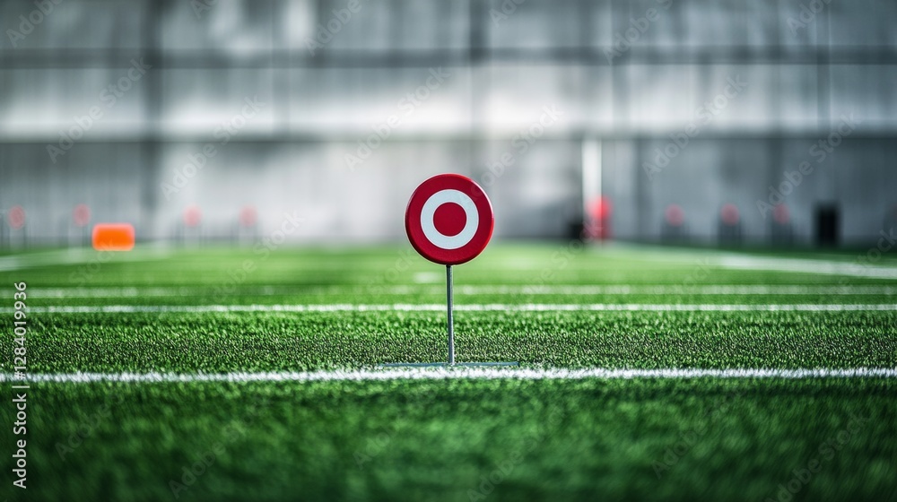 Quarterback training featuring precision passing to stationary targets ...