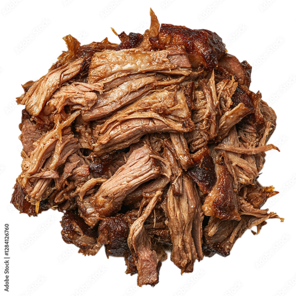 barbecue pulled pork isolated on transparent background. generative ai ...
