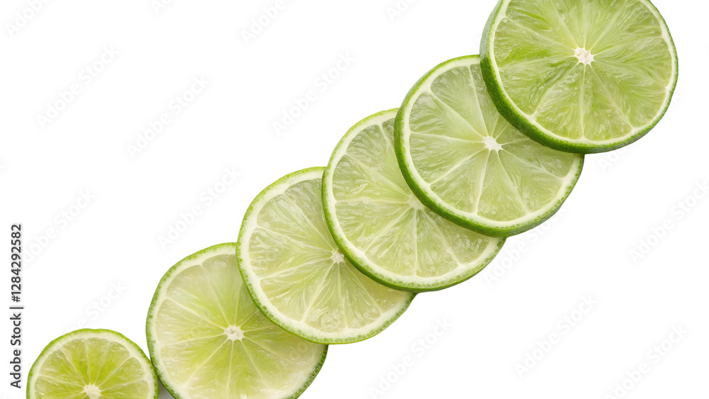 pieces of lime isolated on a transparent background png Stock ...