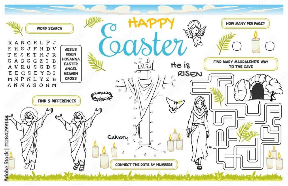 Festive placemat for children. Religious themed. Printable activity ...