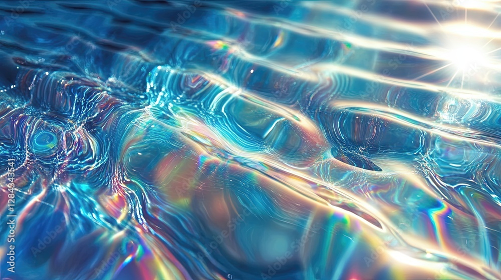 Holographic liquid waves with iridescent reflections and sunlight ...