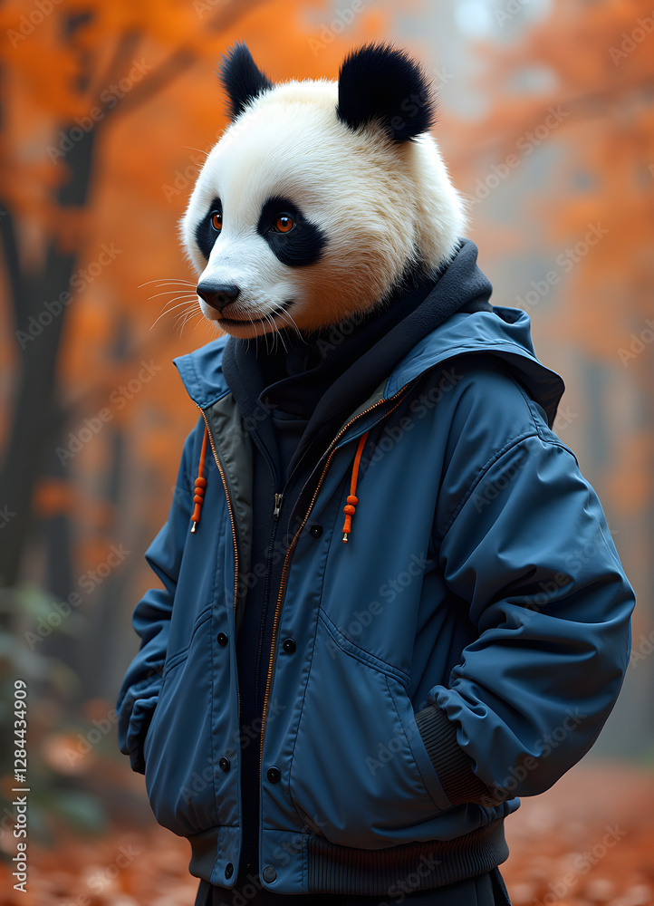 kungfu panda depicted as an ai agent in blue and orange theme Stock ...