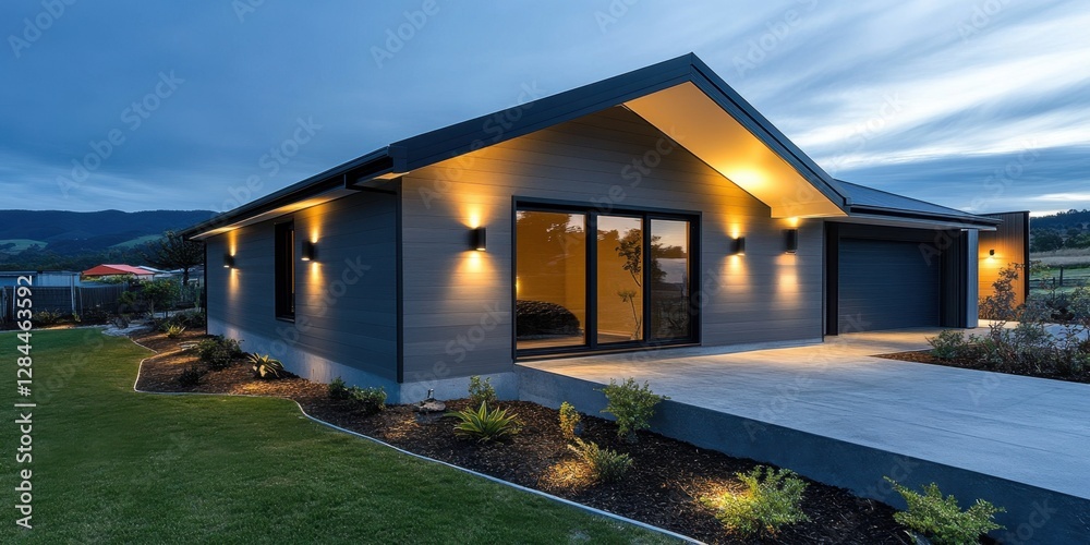 Sophisticated Minimalism. Light ash WPC cladding with thin, clean lines ...