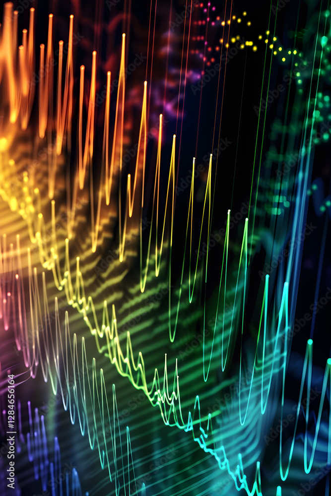 Dynamic Visualization in Radio Frequency Spectrum Analysis Stock Photo ...