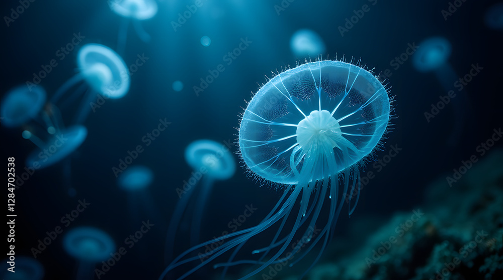 Foto de Stock Mysterious and Rare Deep-Sea Creatures, Including ...