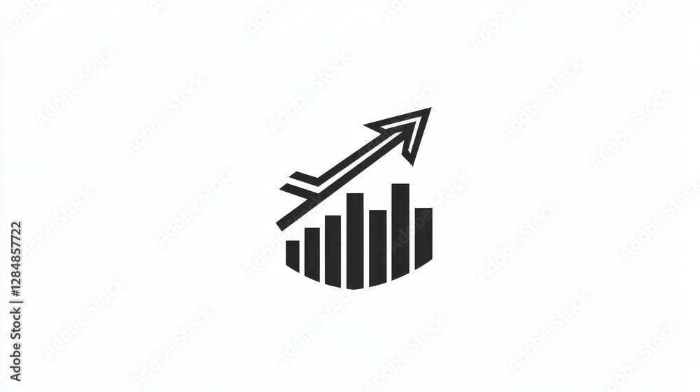 The bar charts grow taller from left to right, and a bold arrow ...